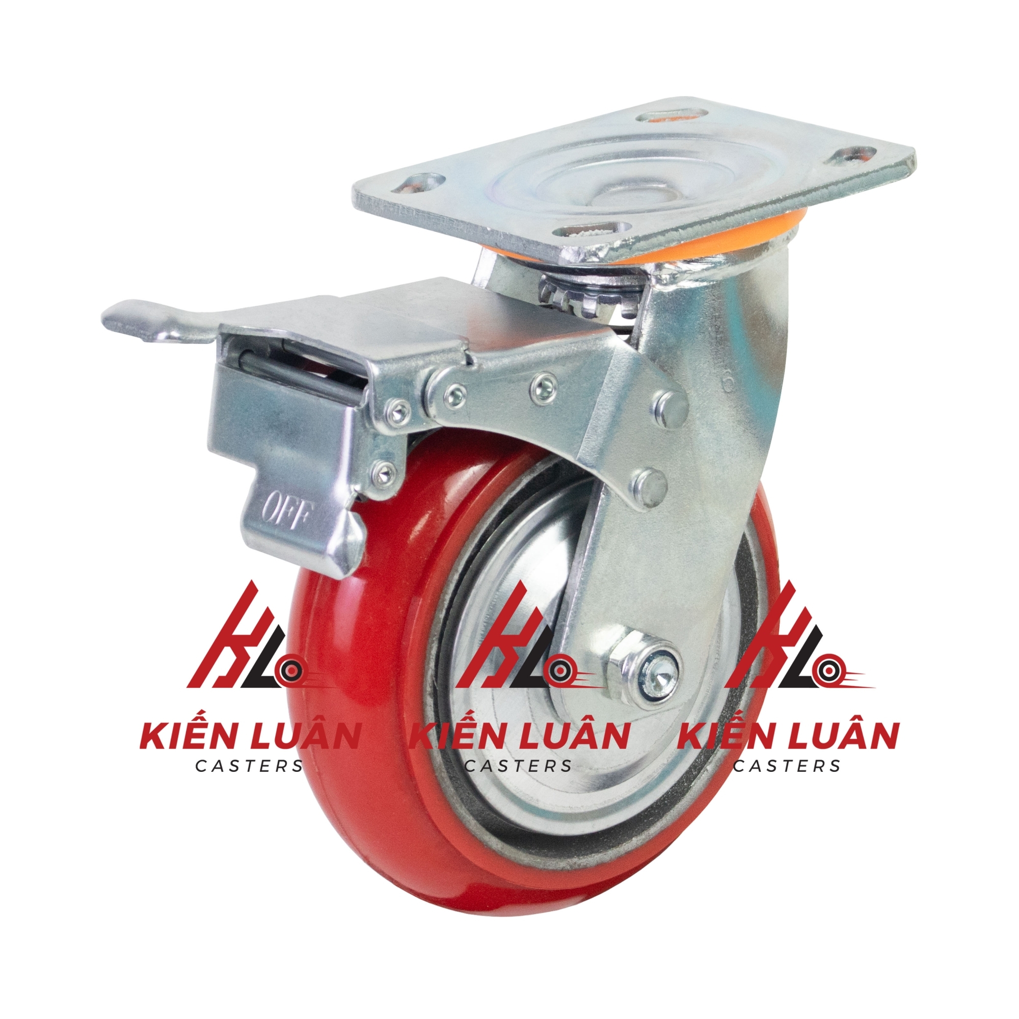 Bánh xe đẩy PU lõi Gang (bo tròn) - 4Inch/5Inch/6Inch/8Inch